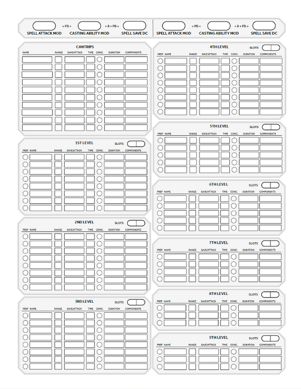 Free 5e Character Sheet (Printable + Fillable + Template) – Obvious ...