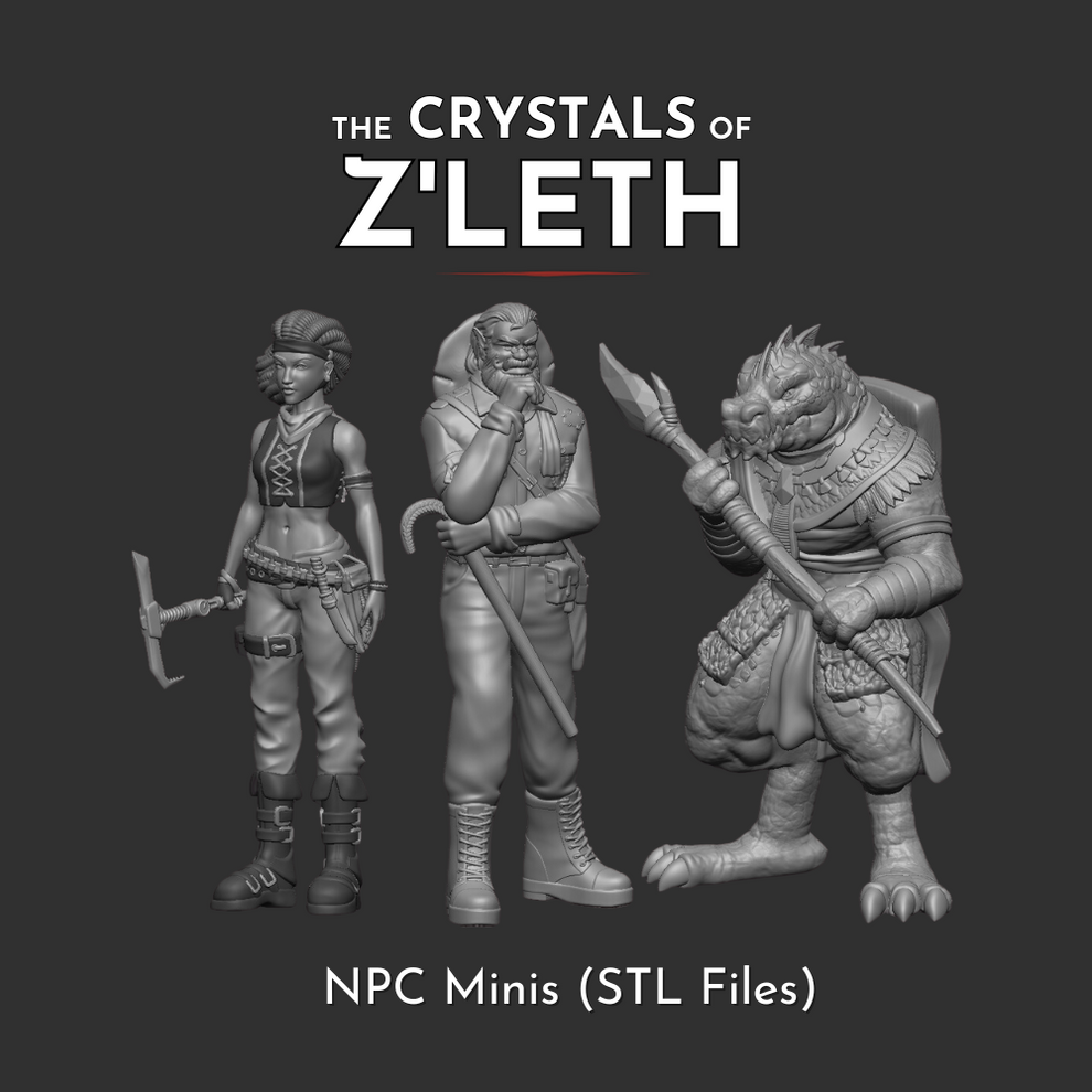 The Crystals of Z'leth NPC Minis (Digital STL Files) – Obvious Mimic Press