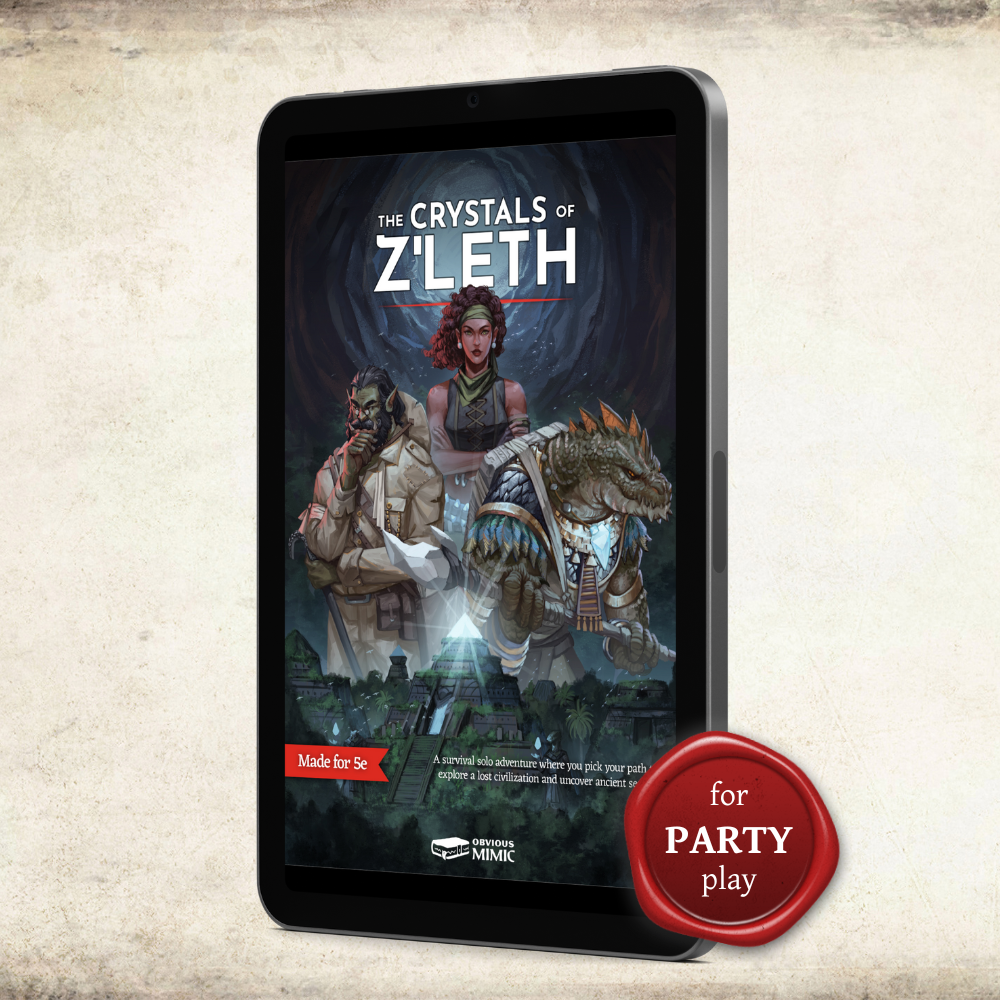 The Crystals of Z'leth - Party 5e Module (PDF) – Obvious Mimic Press