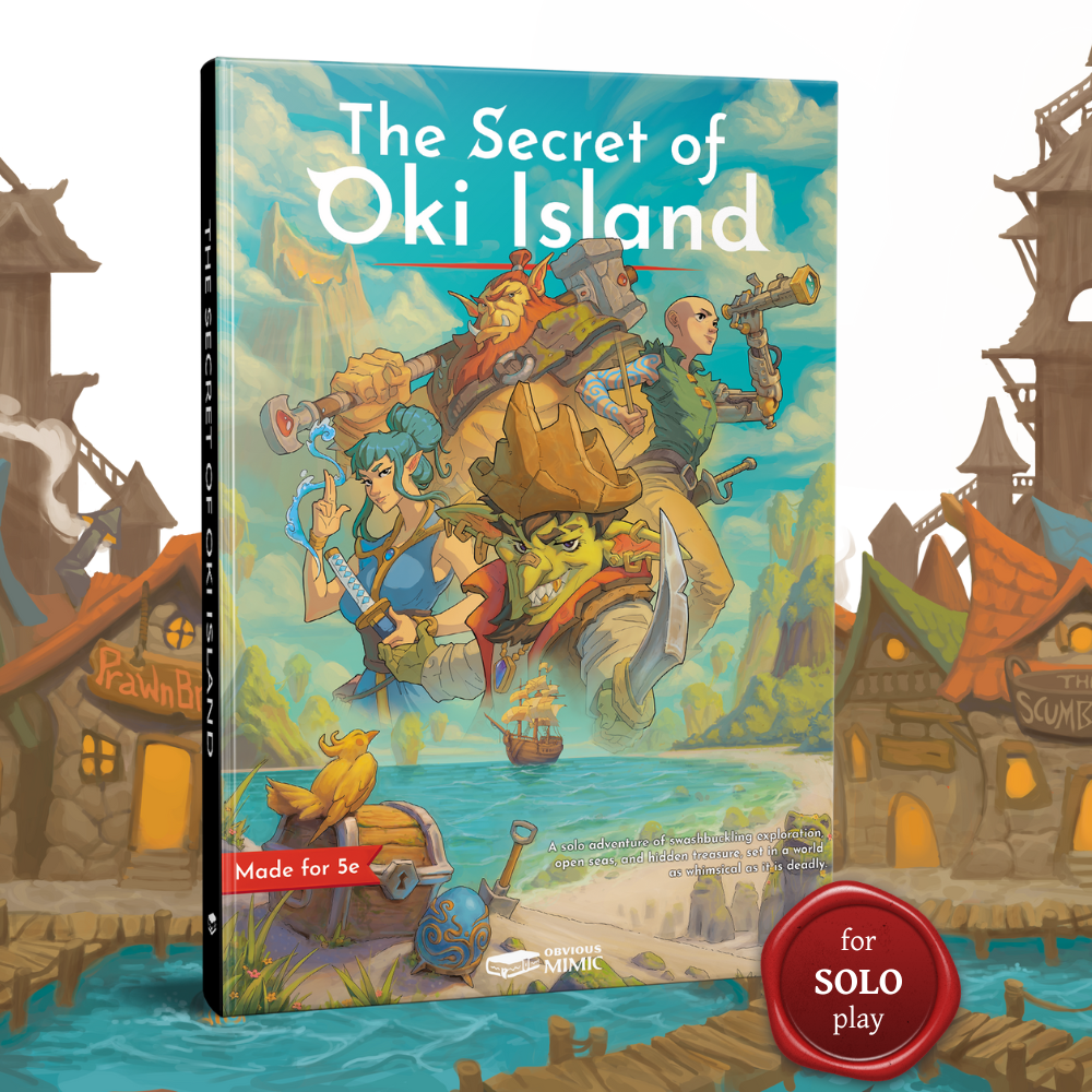 The Secret of Oki Island - A 5e Solo Adventure (Collectible Hardcover) – Obvious Mimic Press